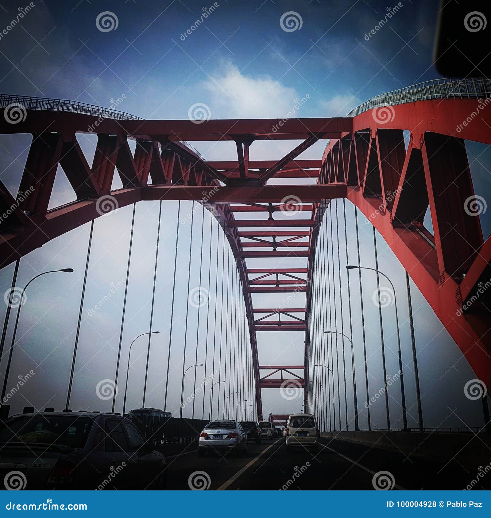 Red Bridge editorial stock photo. Image of architecture - 100004928