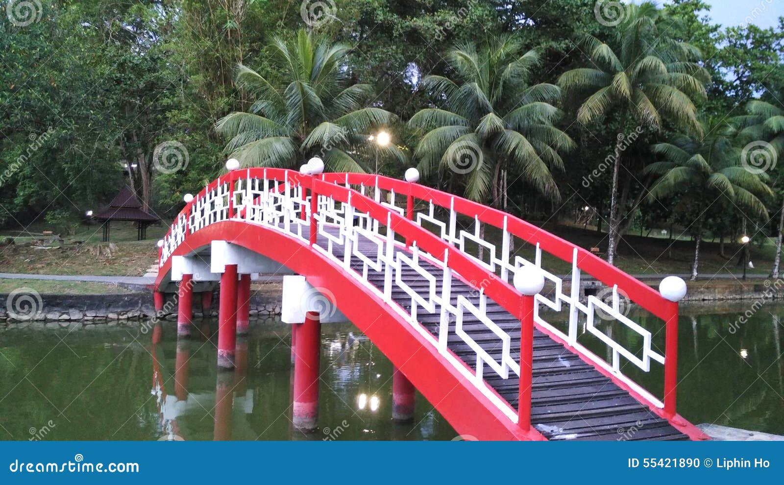 Red Bridge stock photo. Image of chat, bridge, kuching - 55421890