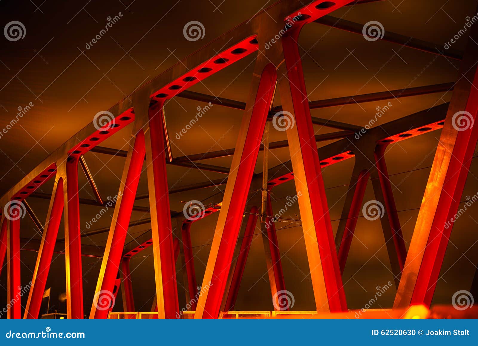Red bridge at night stock photo. Image of dark, lights - 62520630