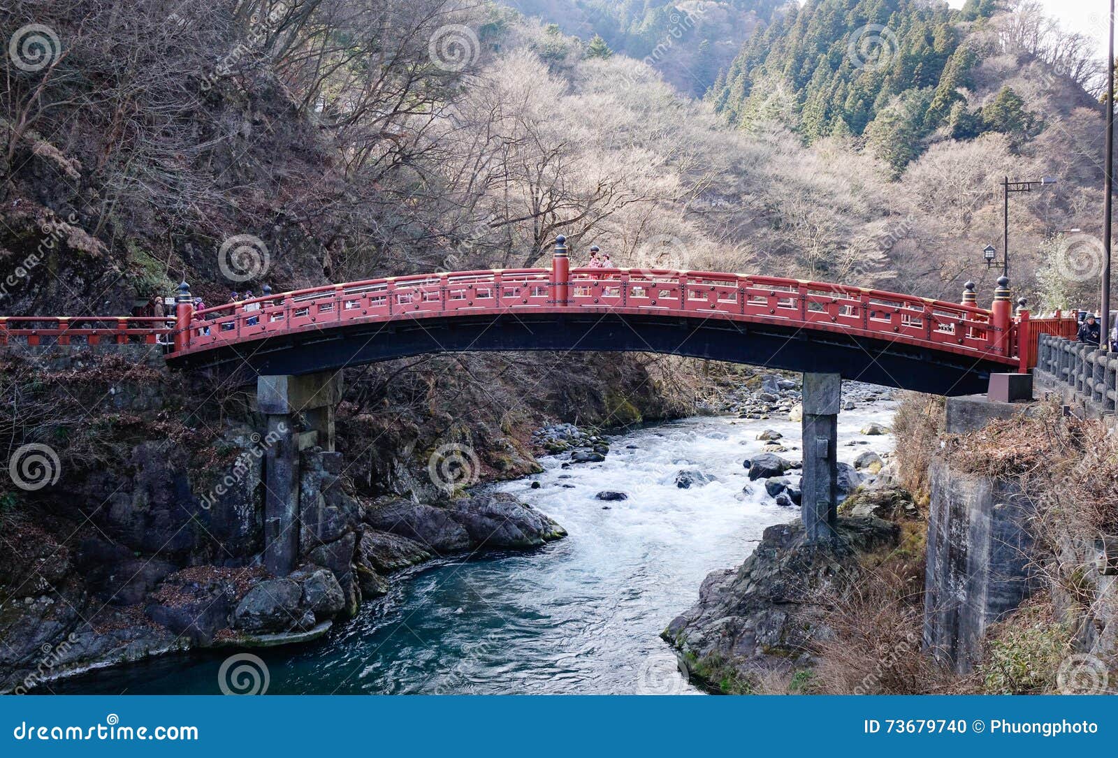 The Red Bridge in Nikko, Japan Editorial Image - Image of fried ...