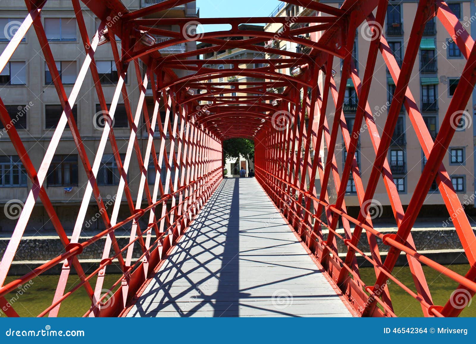 Red Bridge perspective stock photo. Image of quay, abstract - 46542364