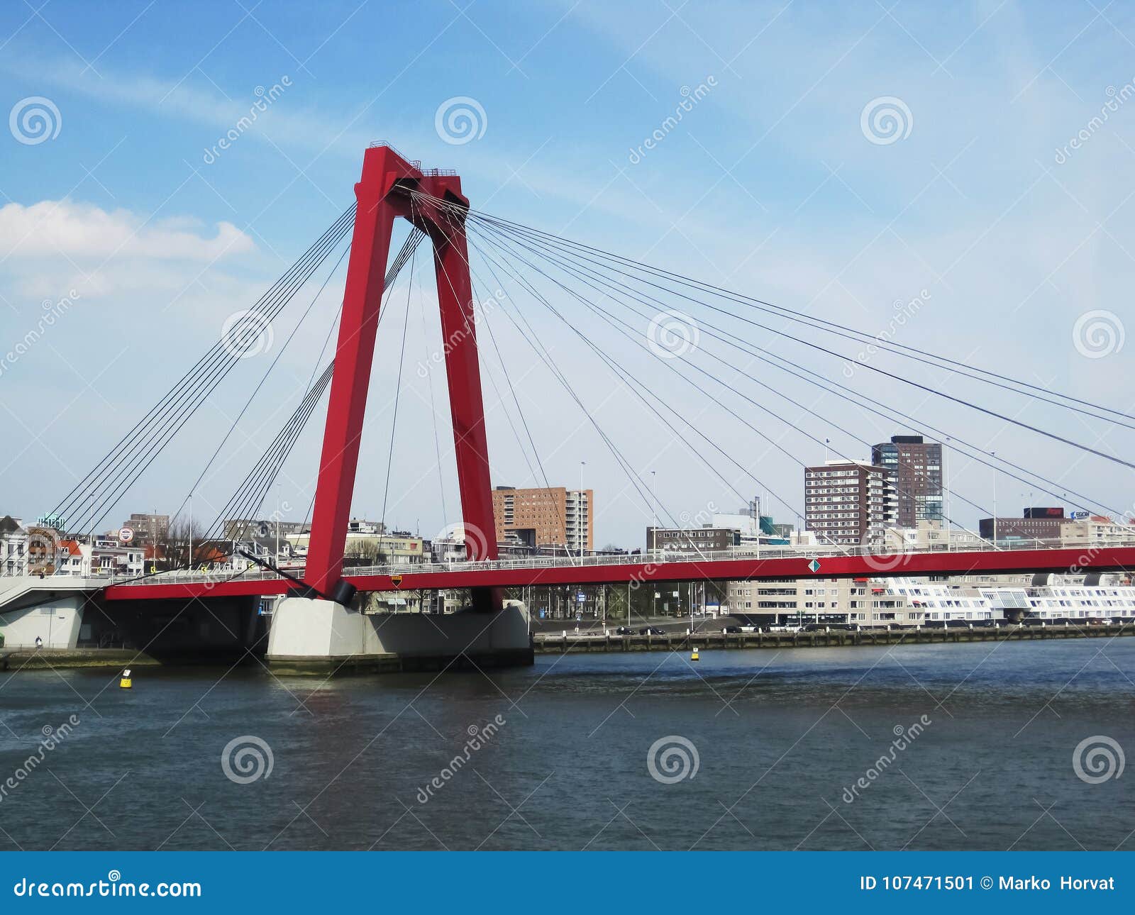 Red bridge editorial photo. Image of architecture, europe - 107471501