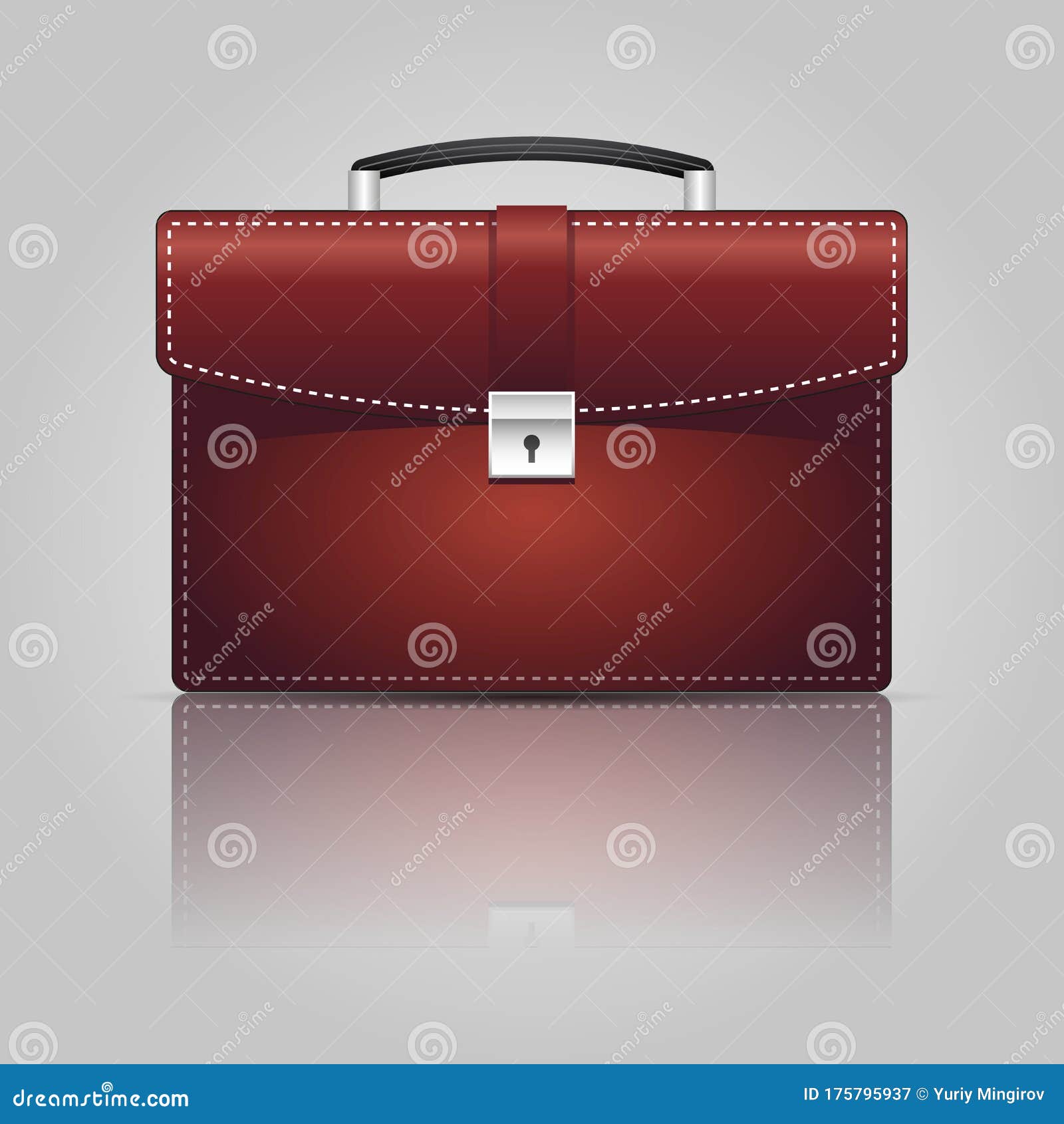 Red briefcase stock vector. Illustration of bright, isolated - 175795937