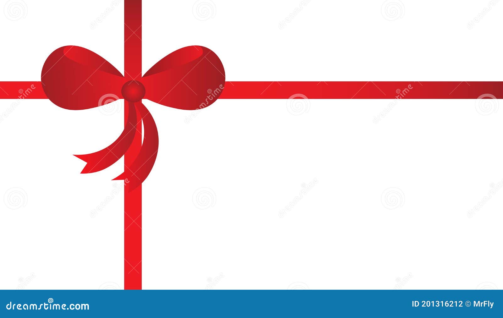 Red Bright Present Bow with Ribbon, Vector Illustration Stock Vector ...