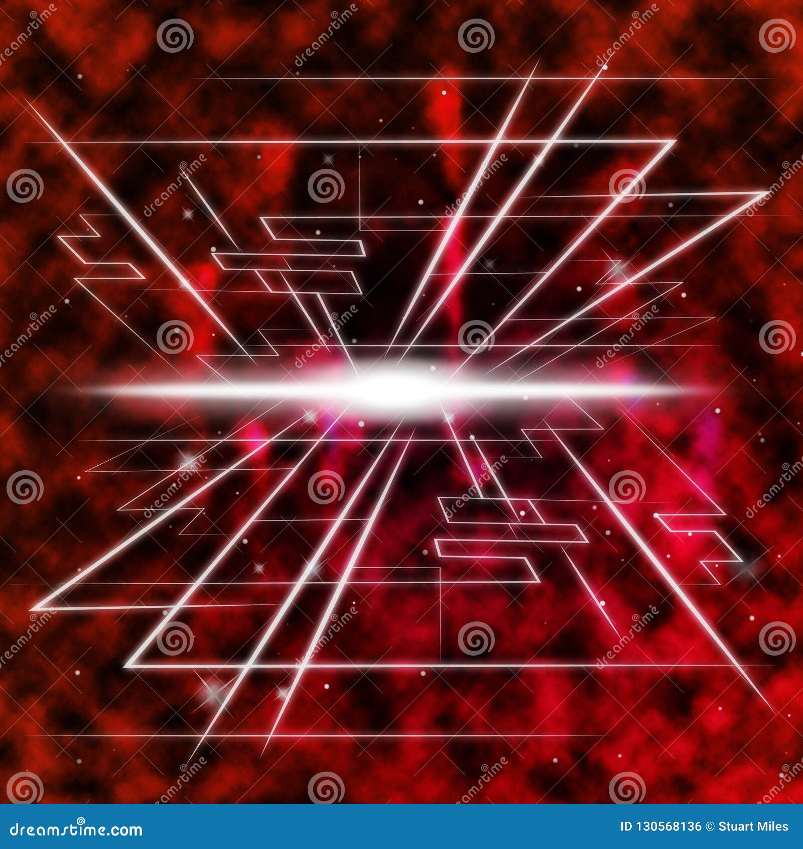 Red Brightness Background Showing Piercing Light and Rectangles Stock ...