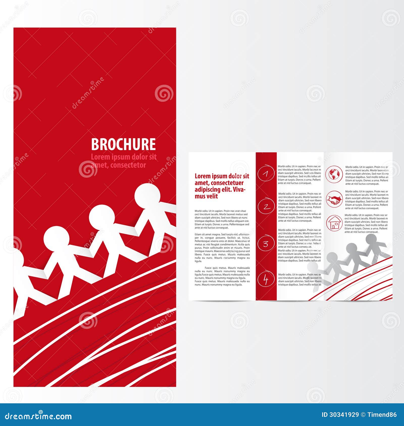 Red brochure stock vector. Illustration of color, globe - 30341929