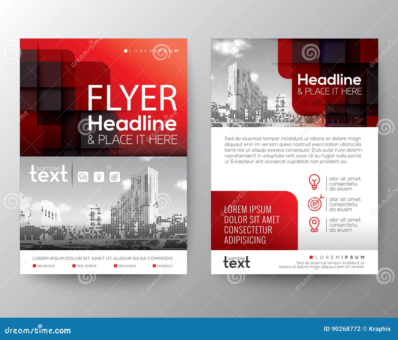 Red Brochure Cover Flyer Poster Design Template Stock Vector ...