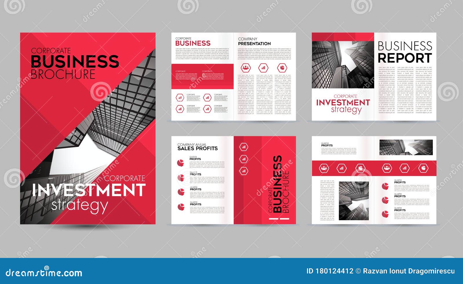 Red Brochure Template Design Layout Page for Business Company. Brochure ...