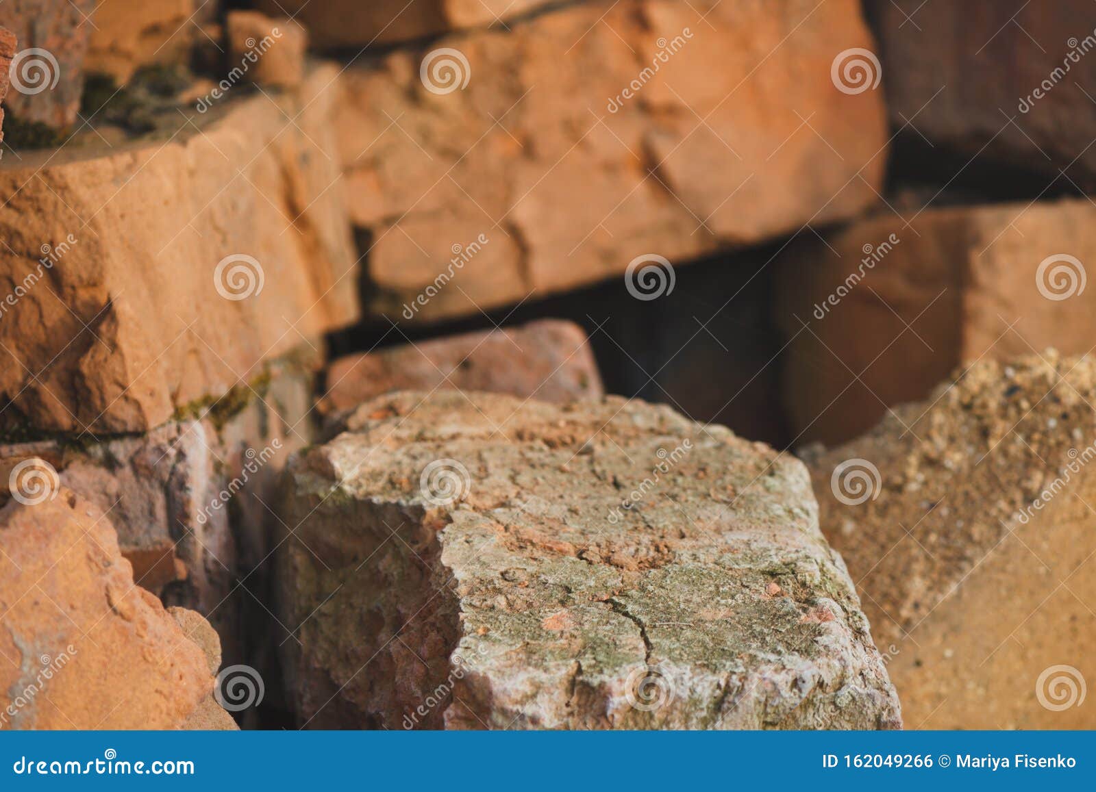Broken Bricks Dumped into a Pile for Construction Stock Photo - Image ...