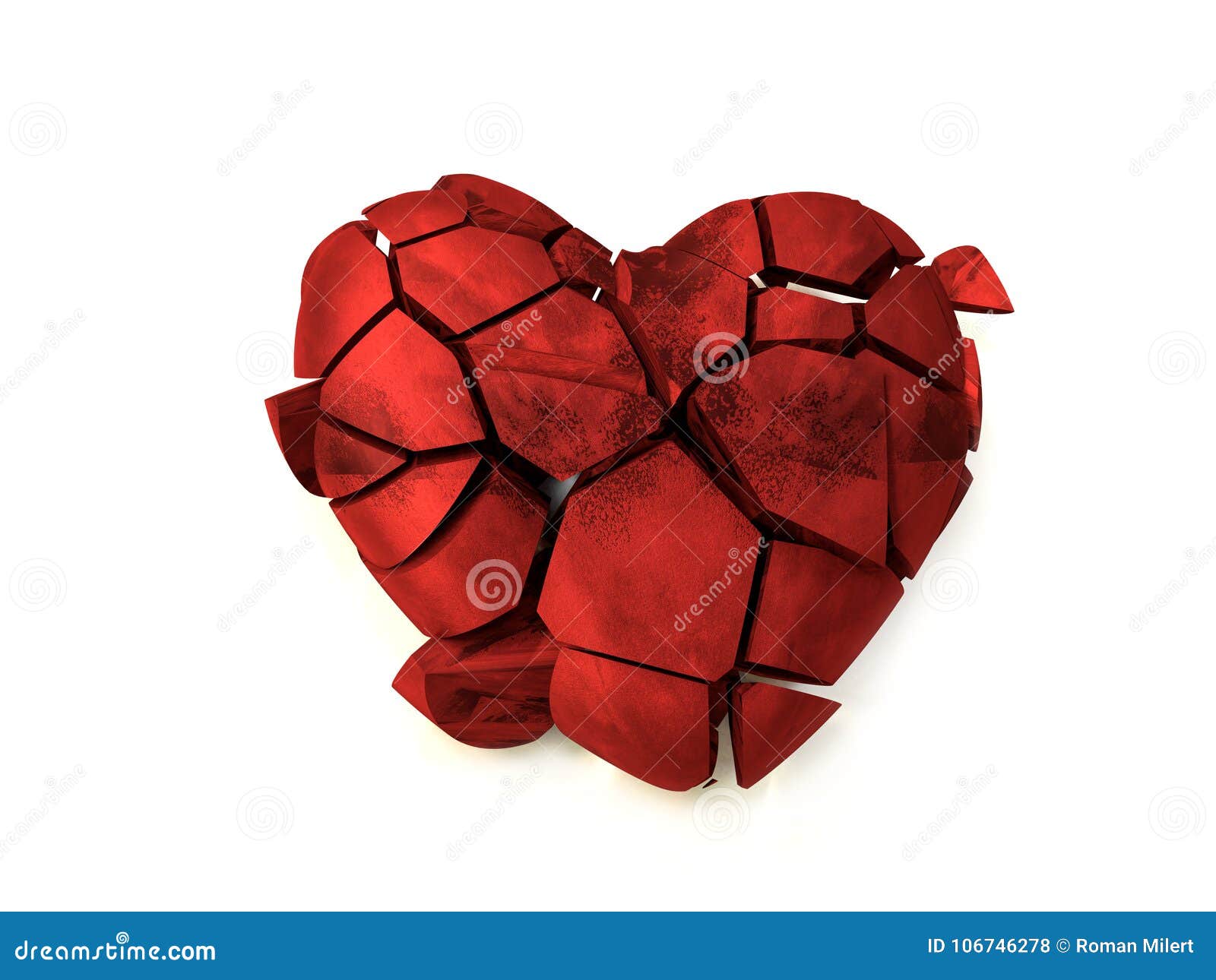 Red broken heart stock illustration. Illustration of abstract - 106746278