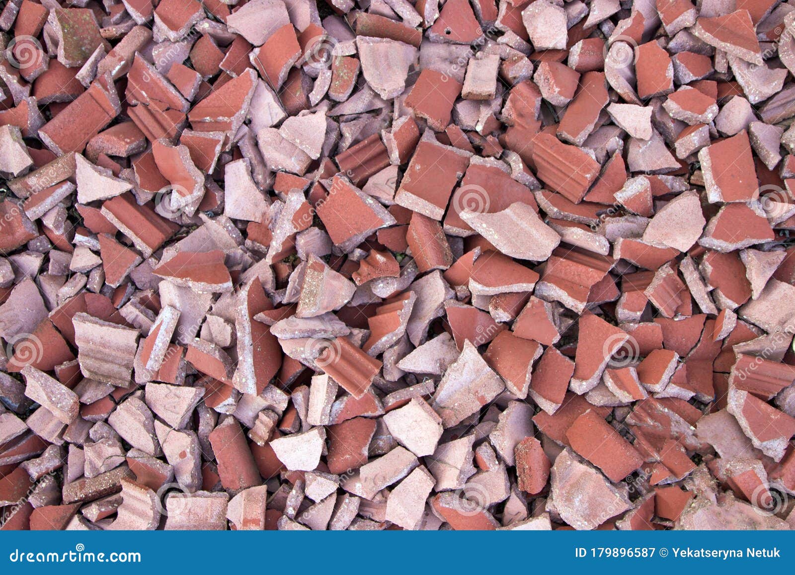 Red Broken Tiles, Slate on the Ground, Path Stock Image - Image of ...