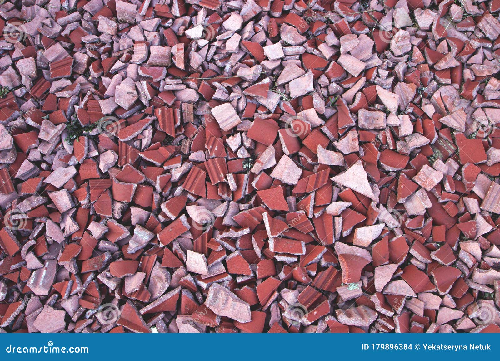 Red Broken Tiles, Slate on the Ground, Path Stock Photo - Image of ...