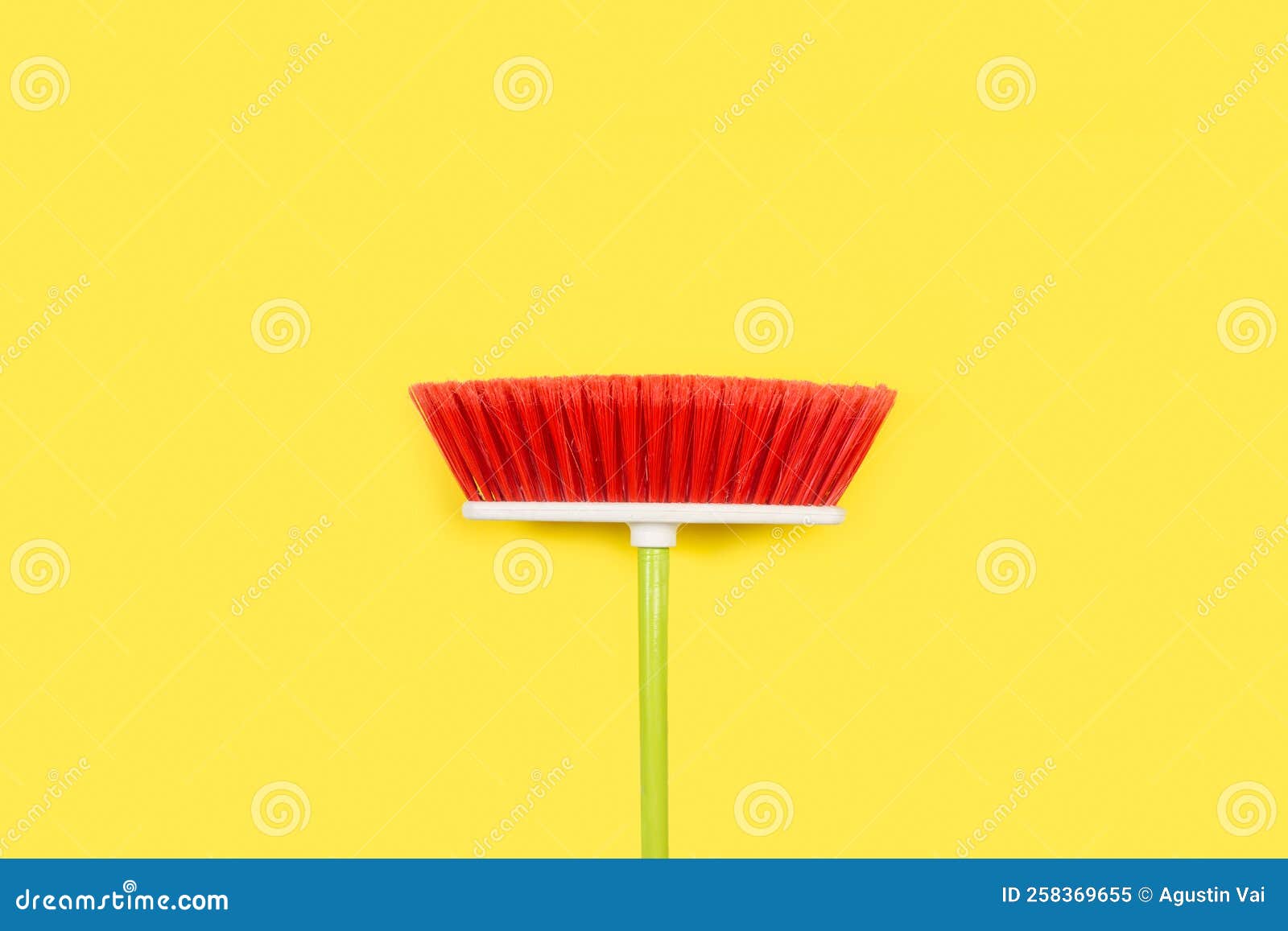 A Red Broom on a Yellow Background Stock Image - Image of tool ...