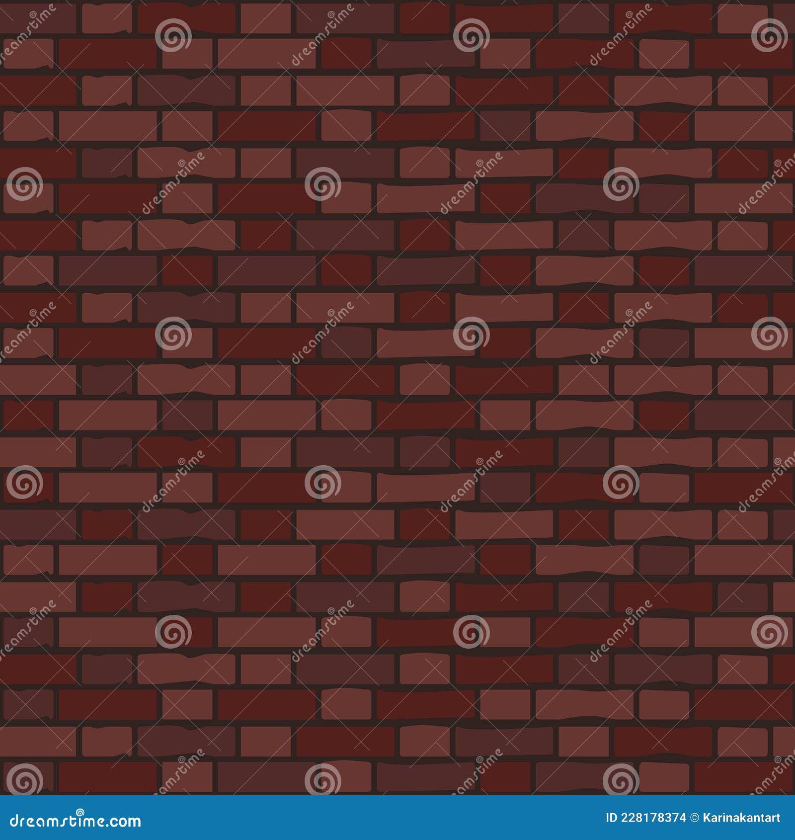 Red Brick Wall. Vector Seamless Pattern. Texture for Background. Stock ...
