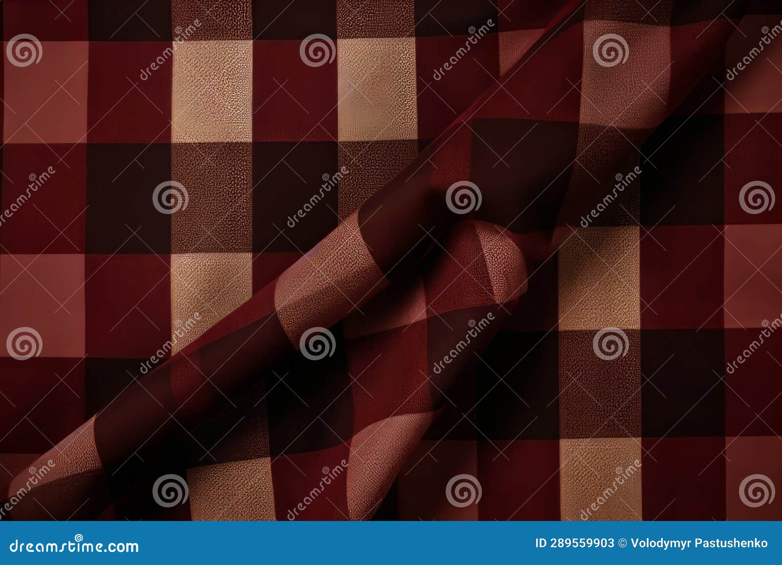 Red and Brown Checkered Fabric with Pattern of Squares. Generative AI ...