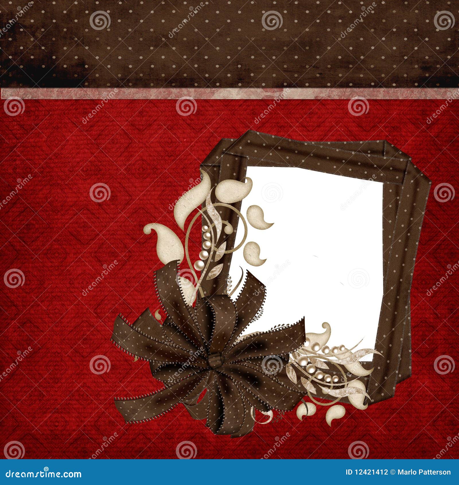 Red & Brown Elegant Scrapbook Page Stock Illustration - Illustration of ...