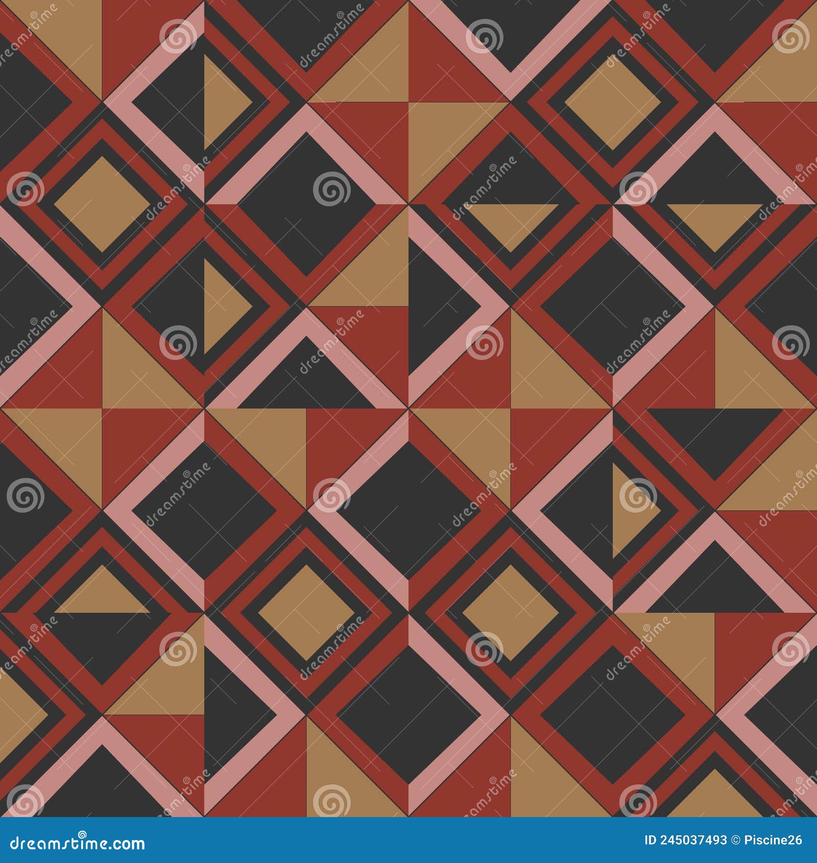 Red and Brown Ethnic Pattern with Geometric Ethnic Seamless Triangle ...