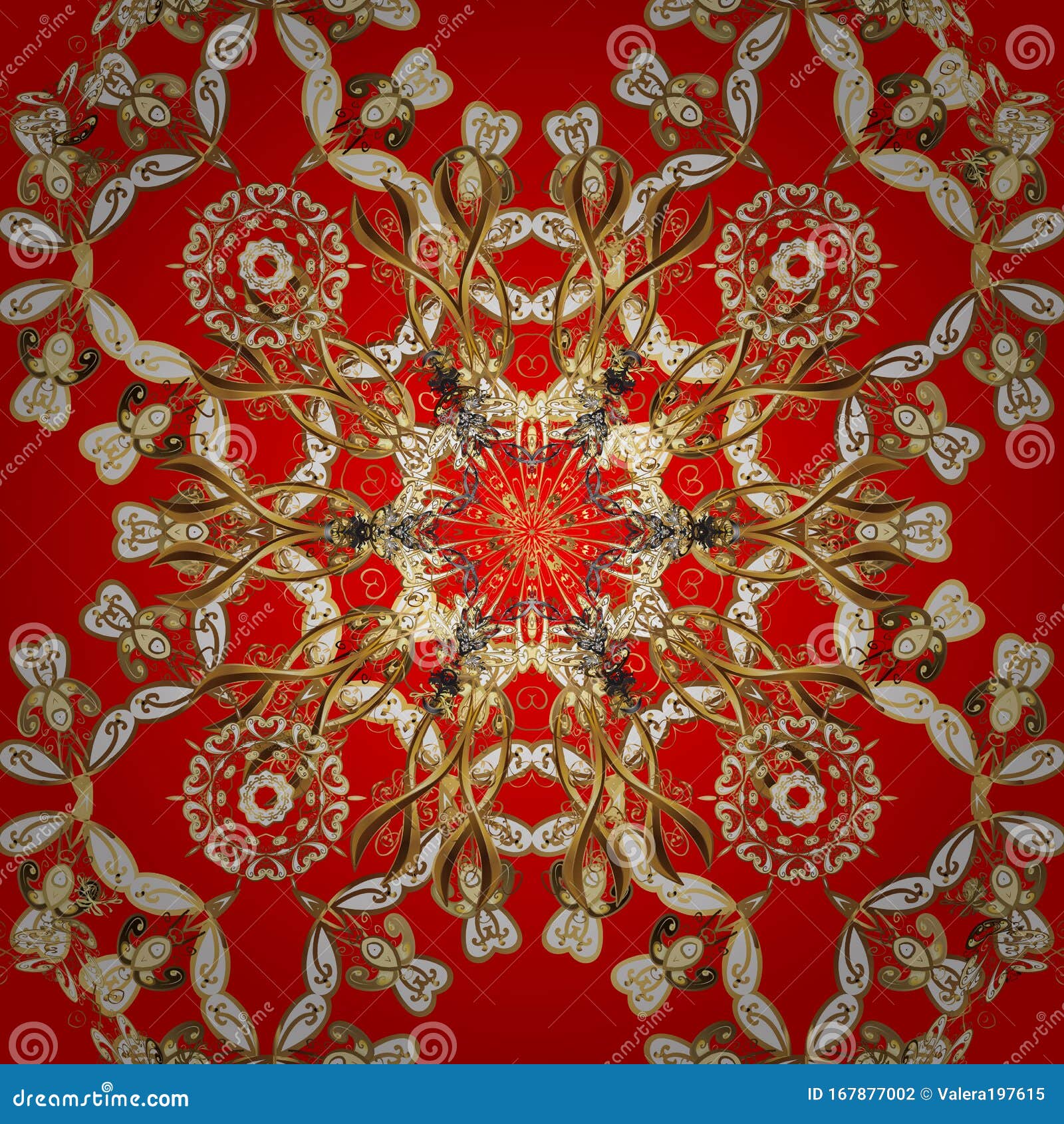 Red and Brown and Golden Pattern Stock Illustration - Illustration of ...