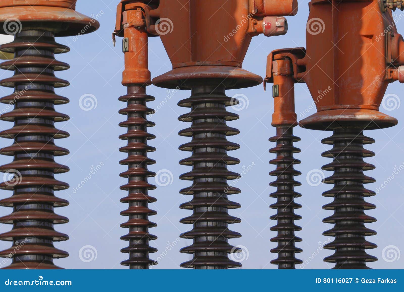 Red and Brown High Voltage Isolation with Ceramic Body Stock Image ...