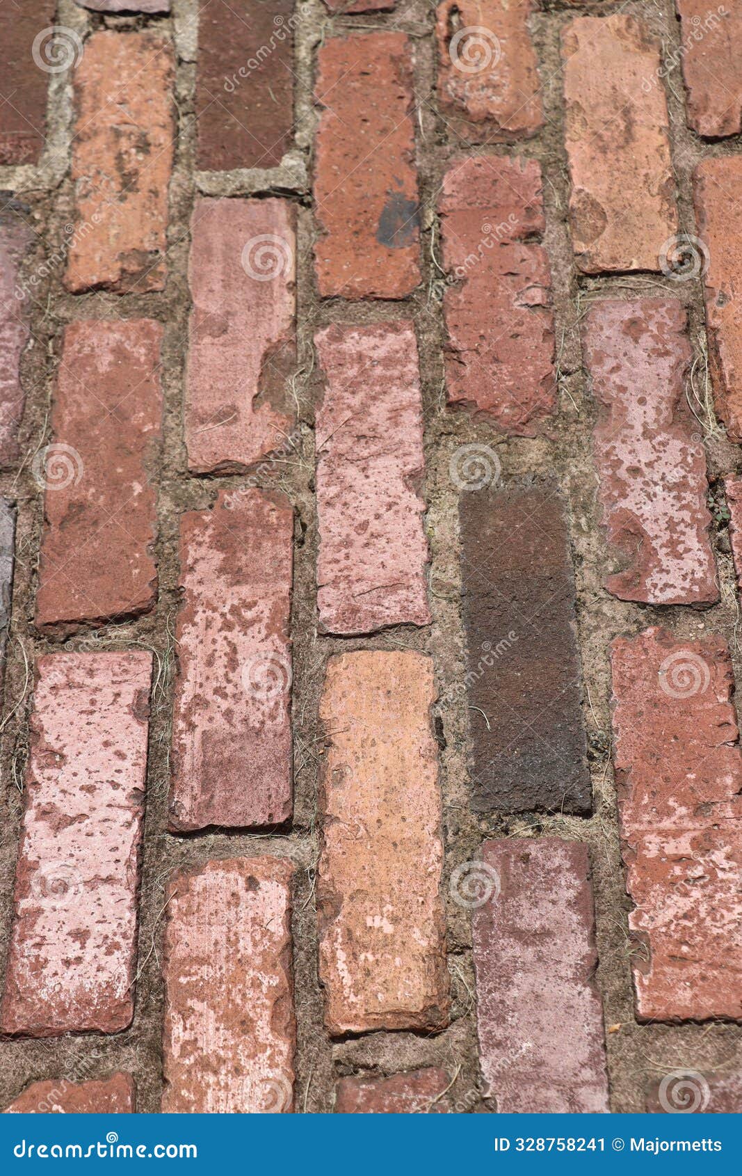 Red, Brown, and Orange Brick Walkway Close-up Stock Image - Image of ...