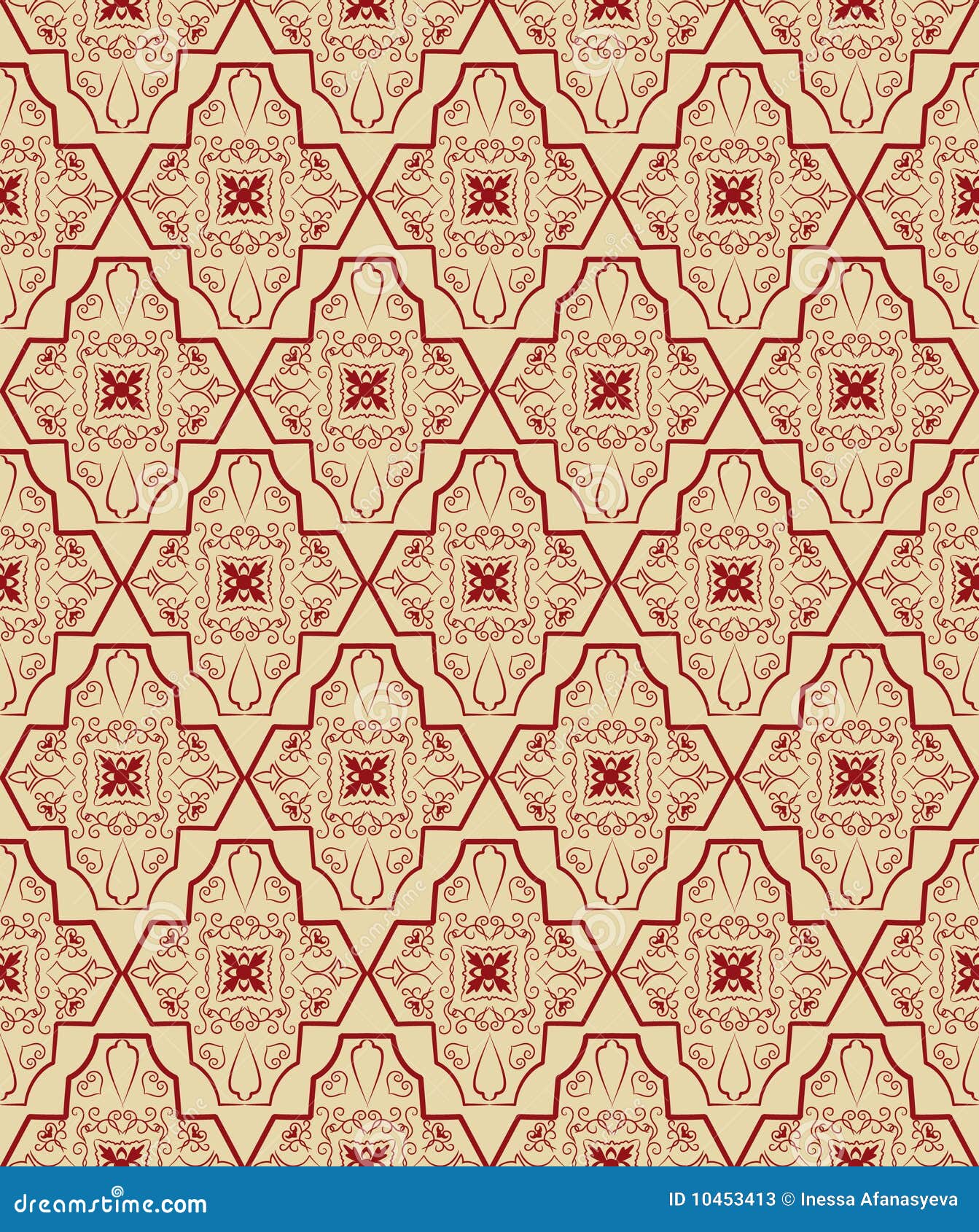Red and Brown Seamless Pattern Stock Vector - Illustration of damask ...