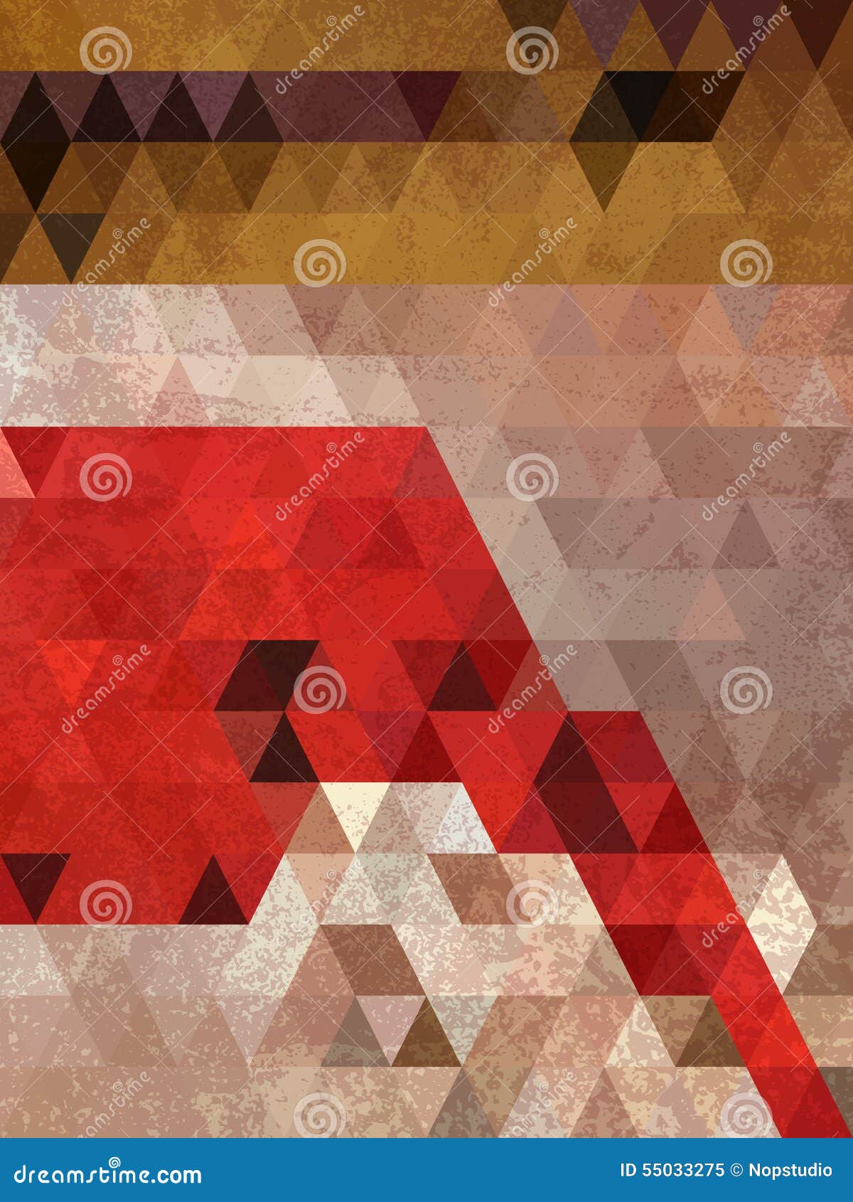 Brown Triangles Wallpaper With Grudge Texture Vector Illustration ...