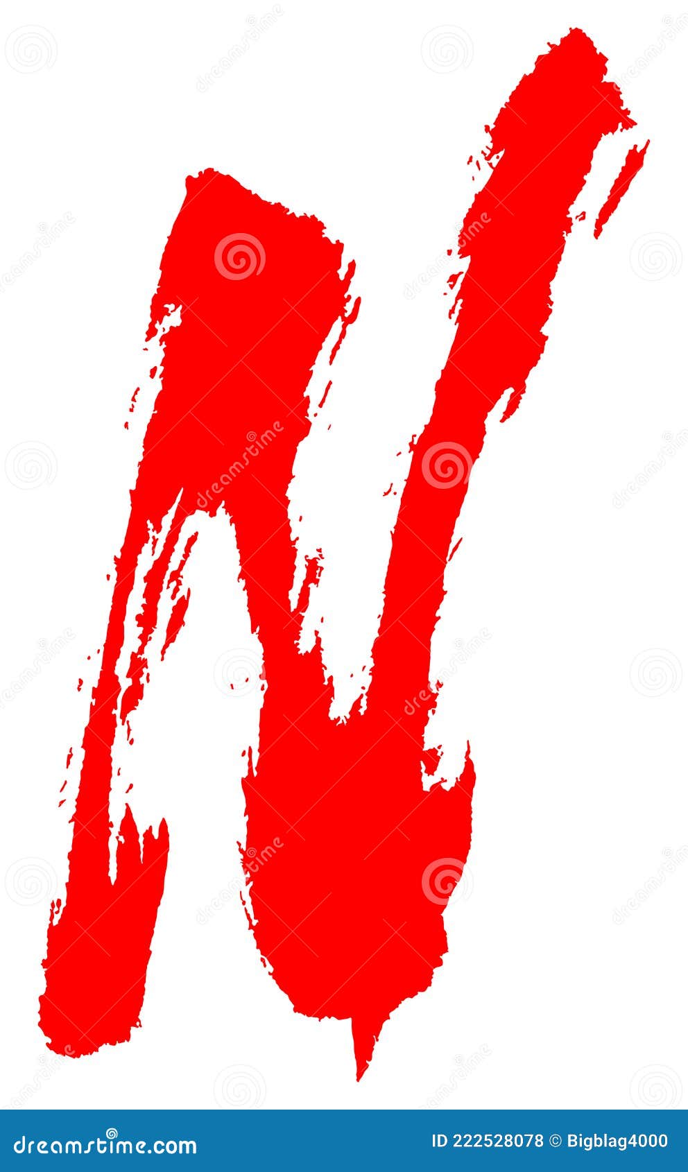 Red Brush Strokes Letter.Vector Font. Stock Vector - Illustration of ...