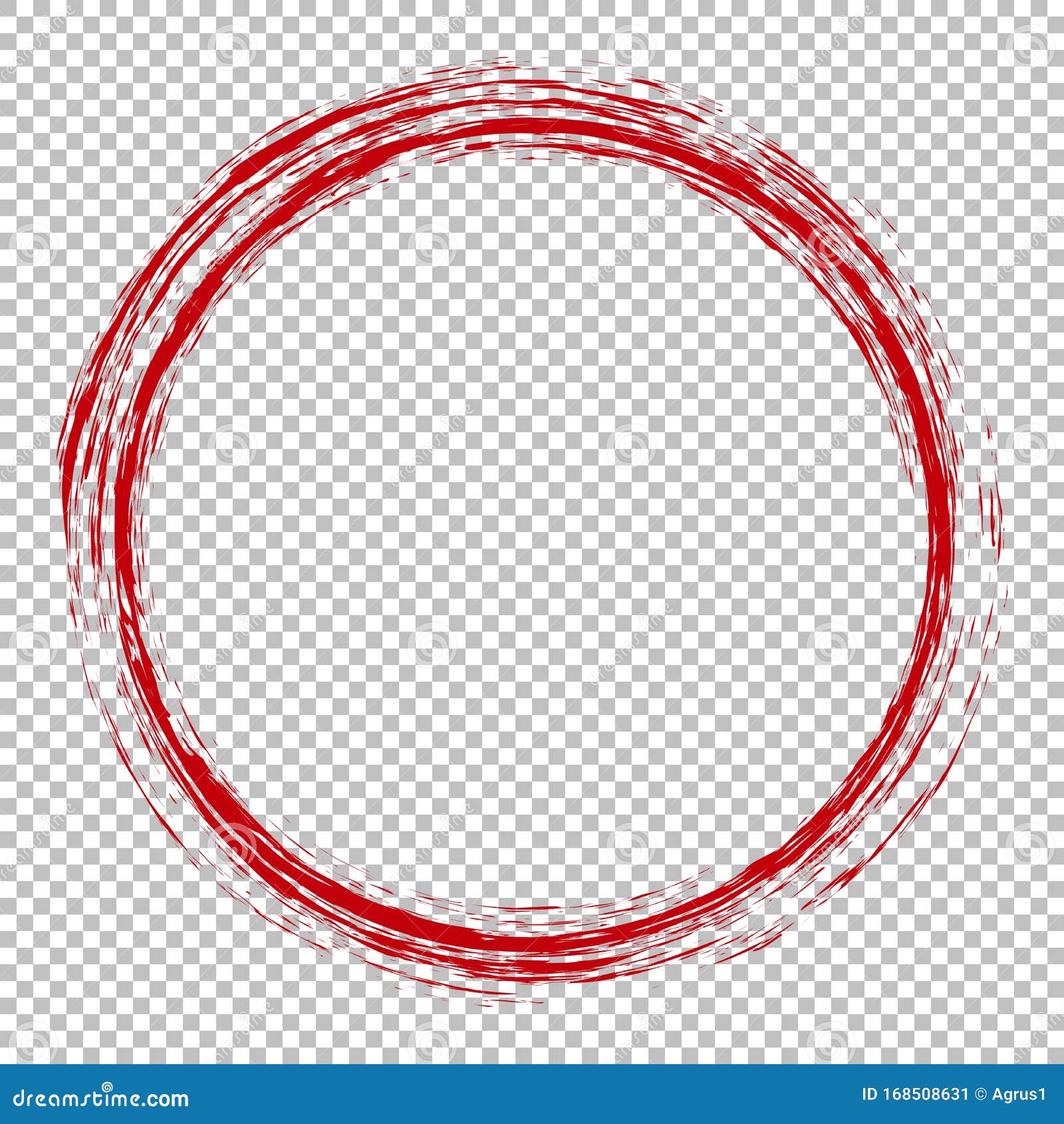 Red Brushed Round Frame on Transparent Background Stock Vector ...