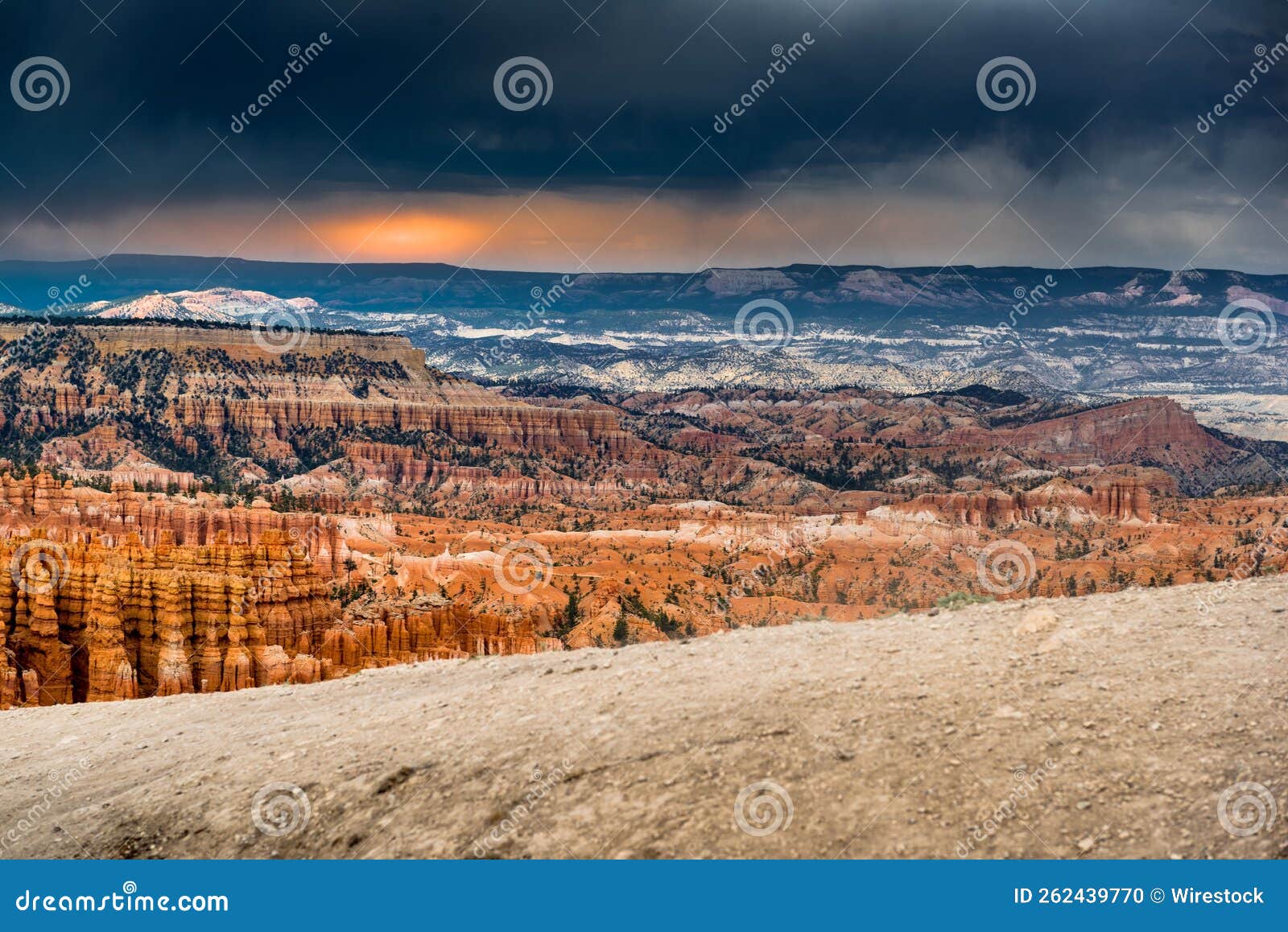 Red Bryce Canyon in the Dixie National Forest of Utah Under Dark Clouds ...