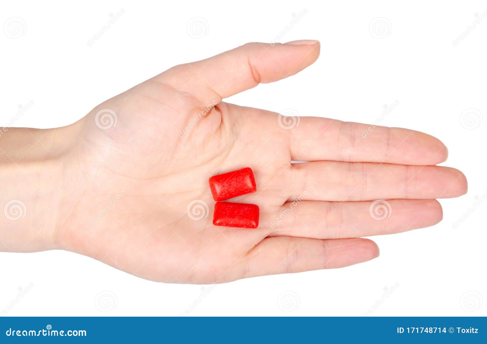 Red Bubble Gum. Isolated On White Background Stock Photo - Image of ...