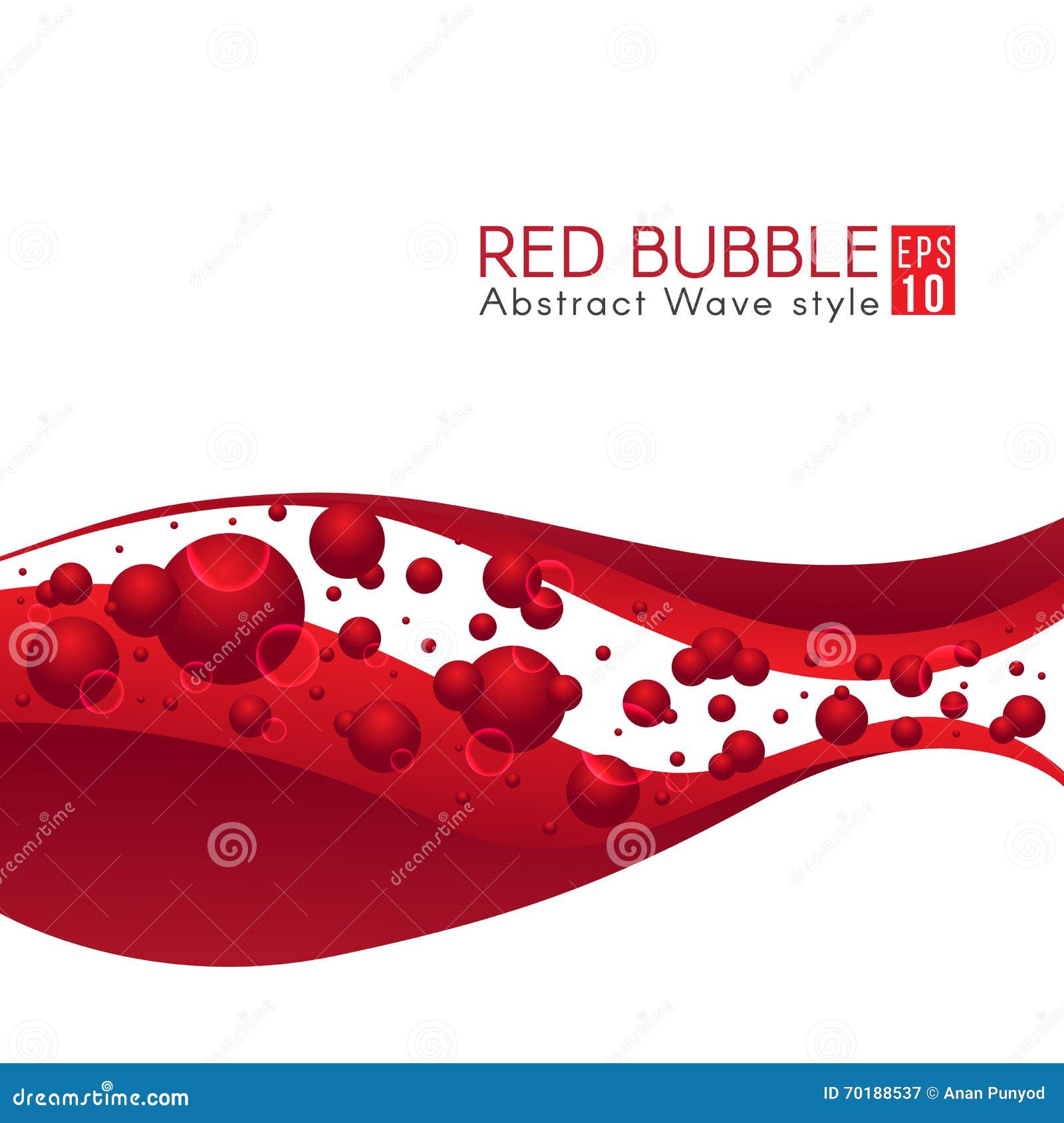 Red Bubble and Wave Abstract Art Vector Design Stock Vector ...