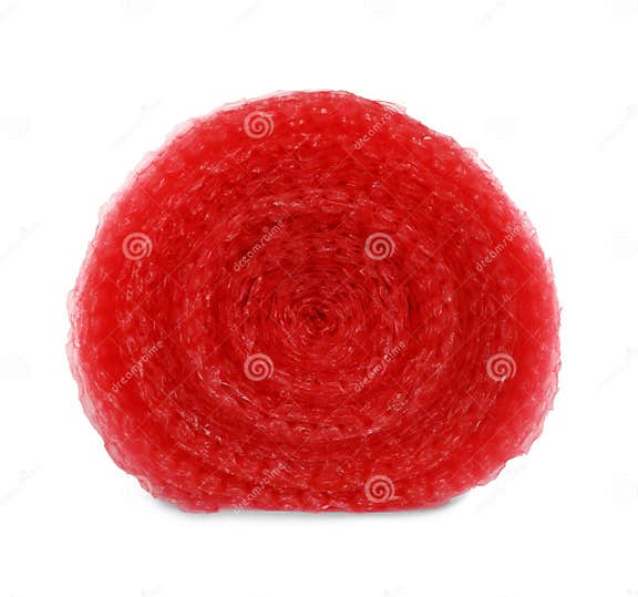Red Bubble Wrap Roll Isolated on White Stock Photo - Image of clean ...