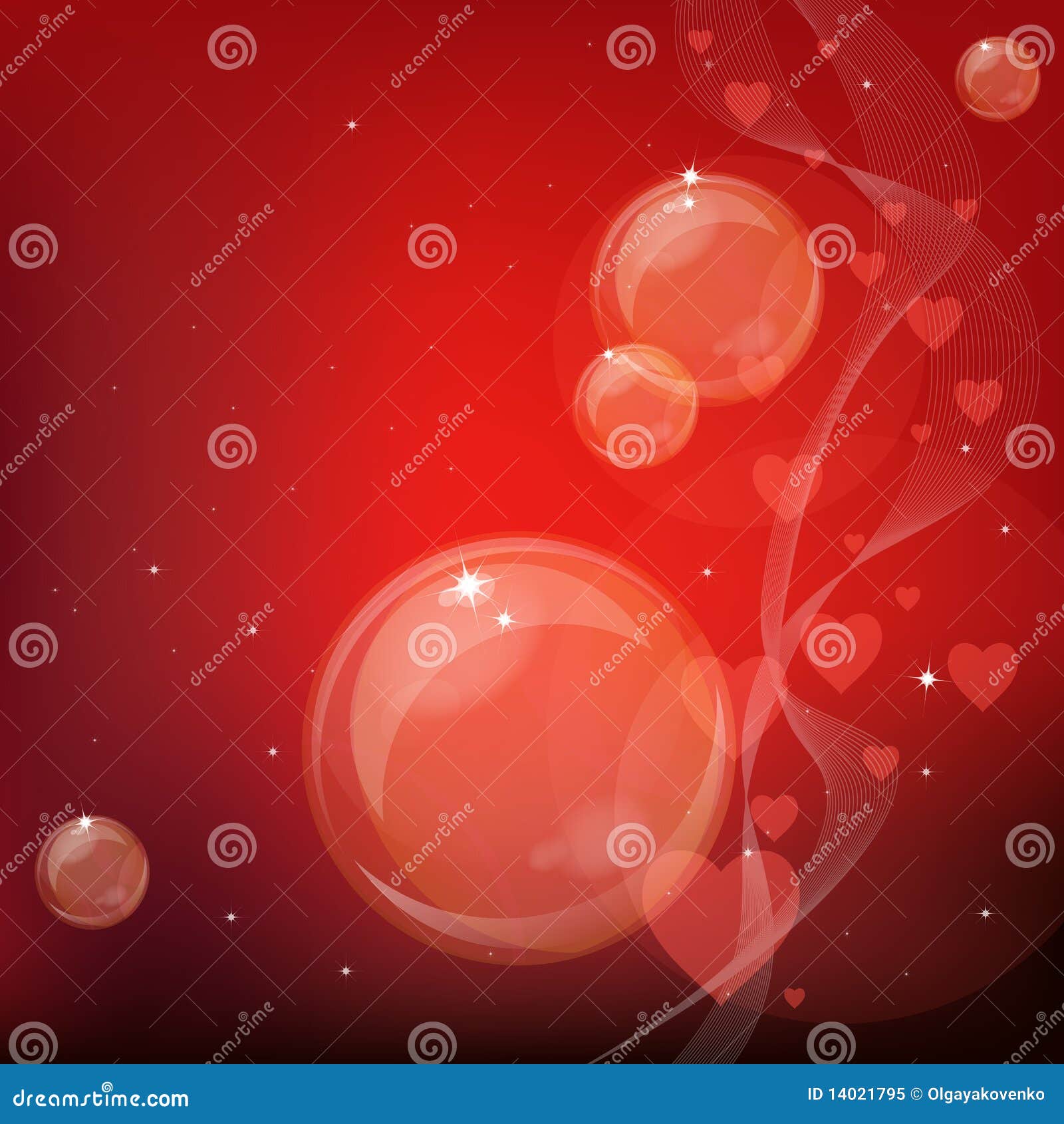 Red bubbles background. stock vector. Illustration of blowing - 14021795
