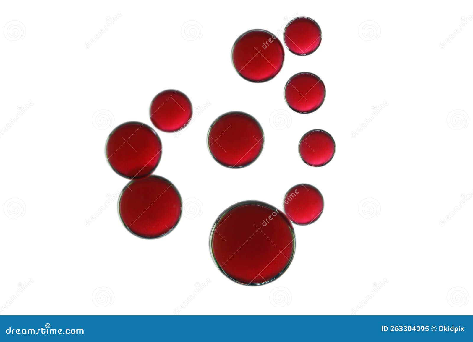 Red Bubbles Isolated Over a White Surface Stock Image - Image of bright ...
