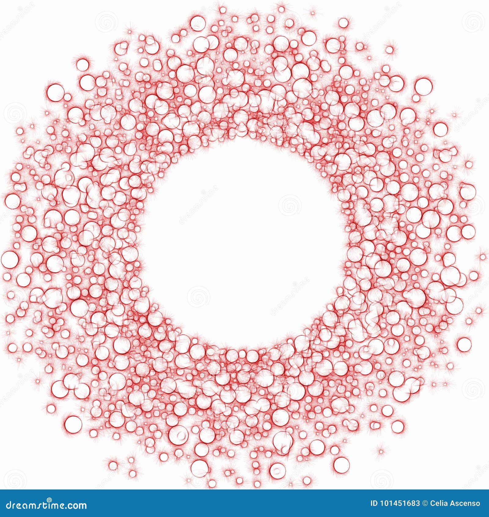 Red Bubbles Circular Ring Frame Stock Illustration - Illustration of ...