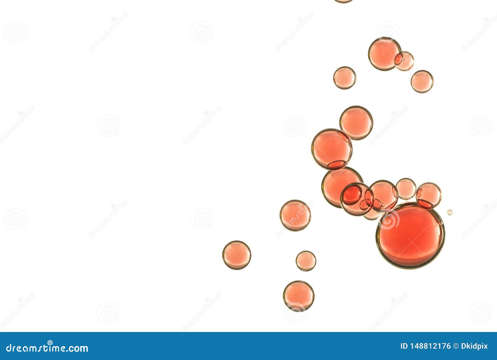 Red Bubbles Flows Against the Surface Stock Photo - Image of glossy ...