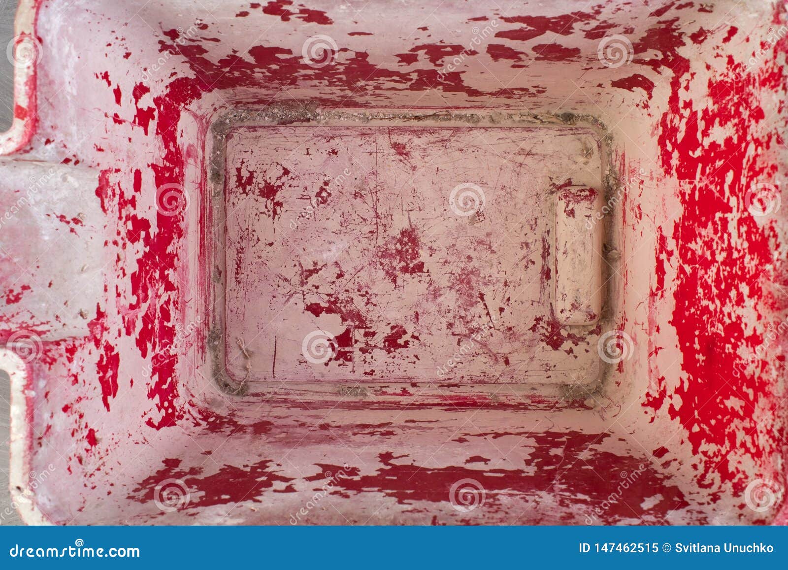 Red Bucket, Background. Copy Space. Top View. Stock Image - Image of ...