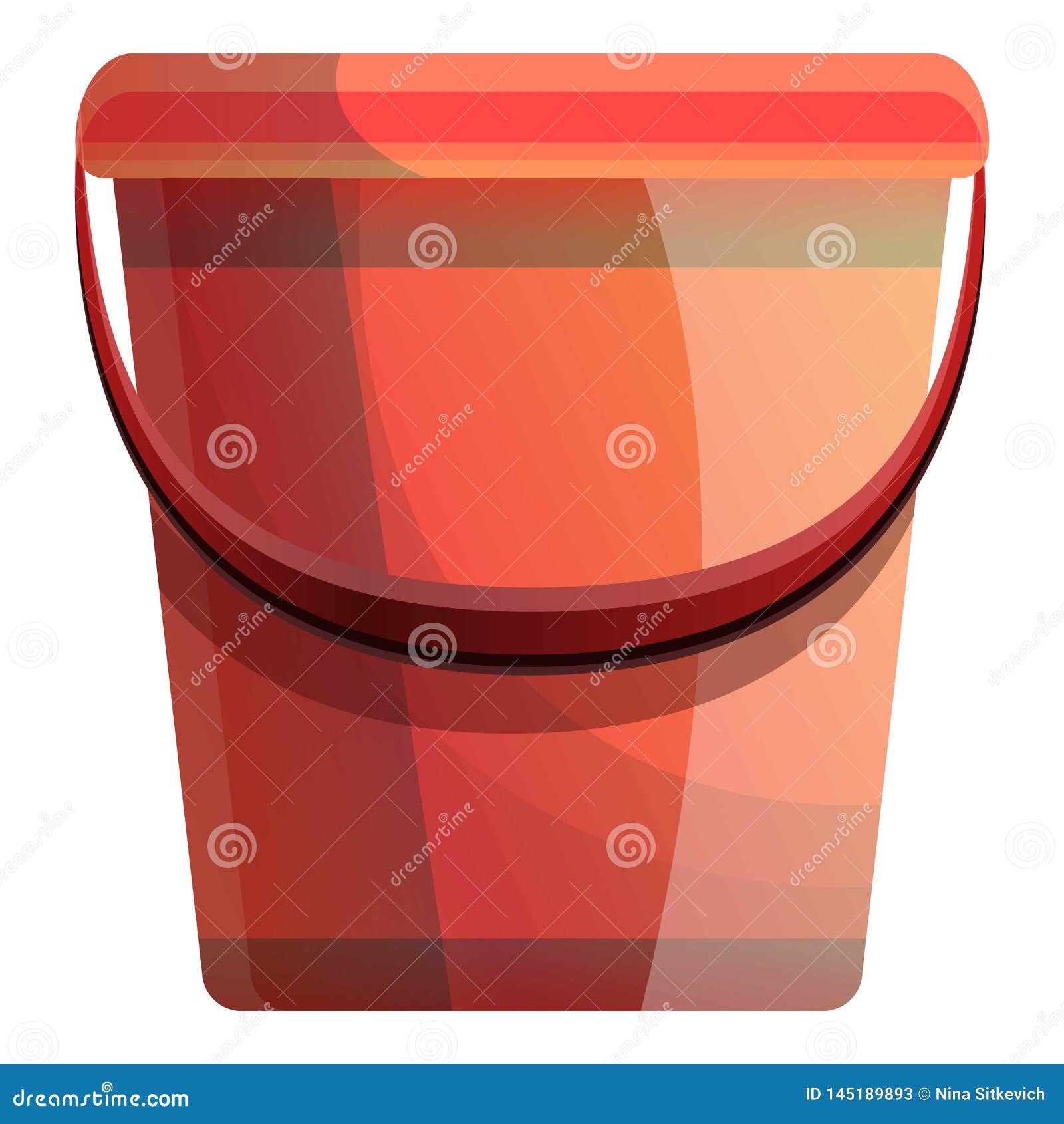 Red Bucket Icon, Cartoon Style Stock Vector - Illustration of ...