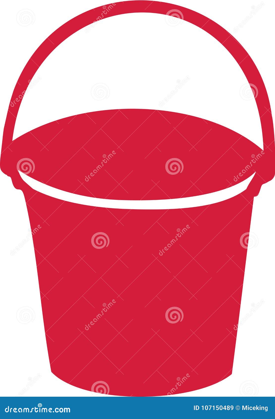 Red bucket icon stock illustration. Illustration of sandburg - 107150489
