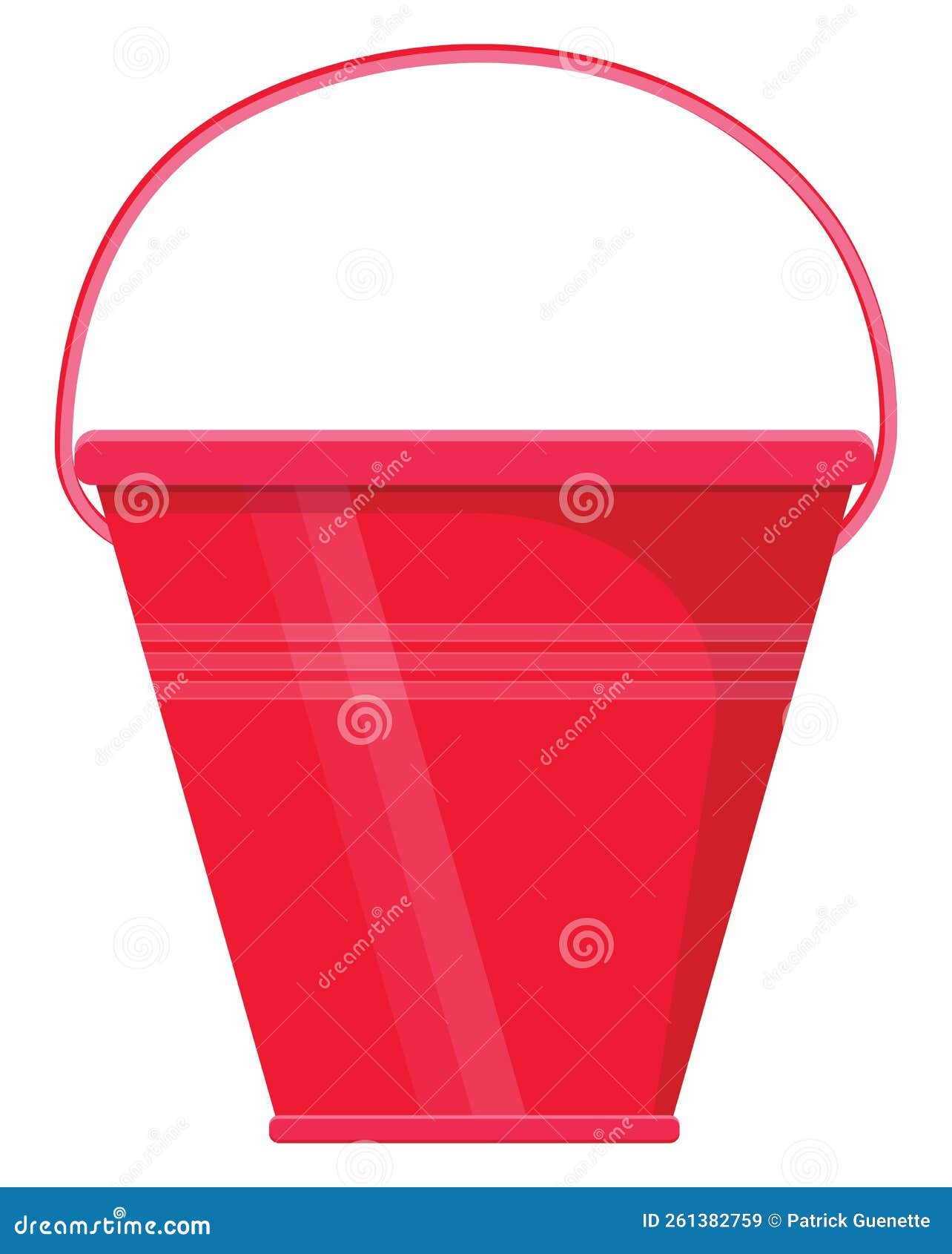 Red bucket, icon stock vector. Illustration of flat - 261382759