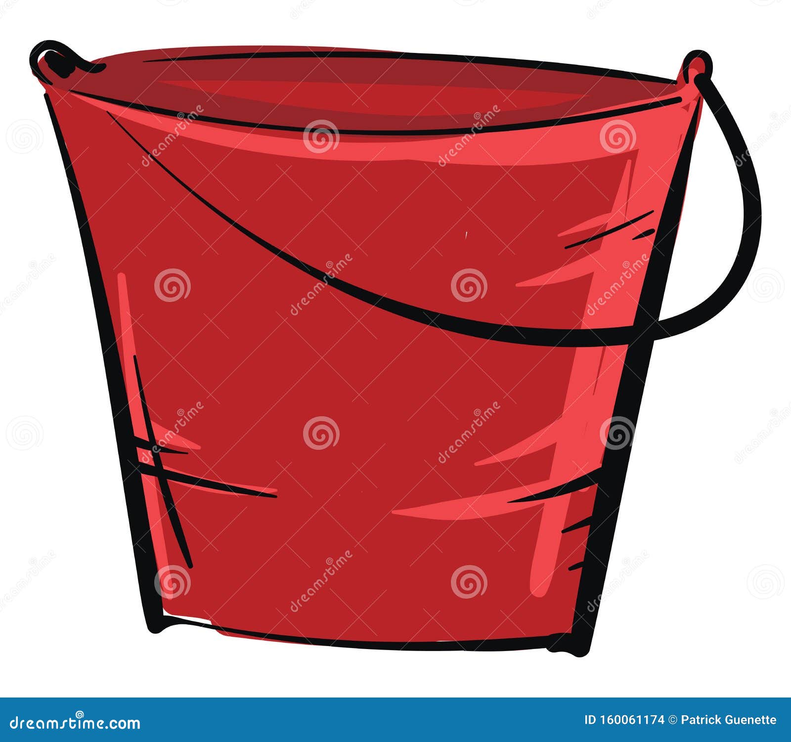Red Bucket Vector Illustration Stock Vector - Illustration of plastic ...