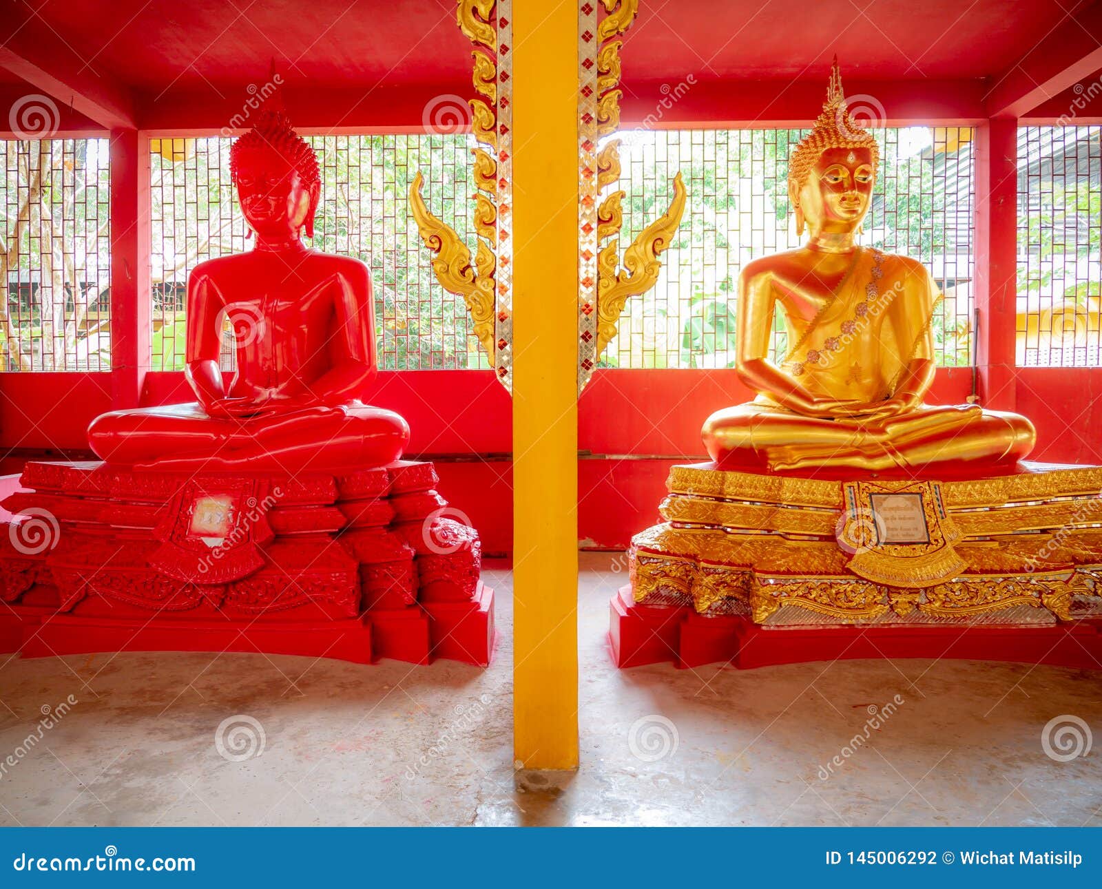 Red Buddha Statue before Restoration Stock Photo - Image of color ...