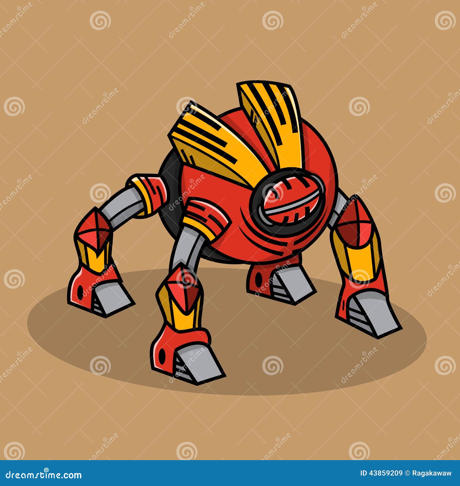 Red Bugs Robot stock vector. Illustration of component - 43859209