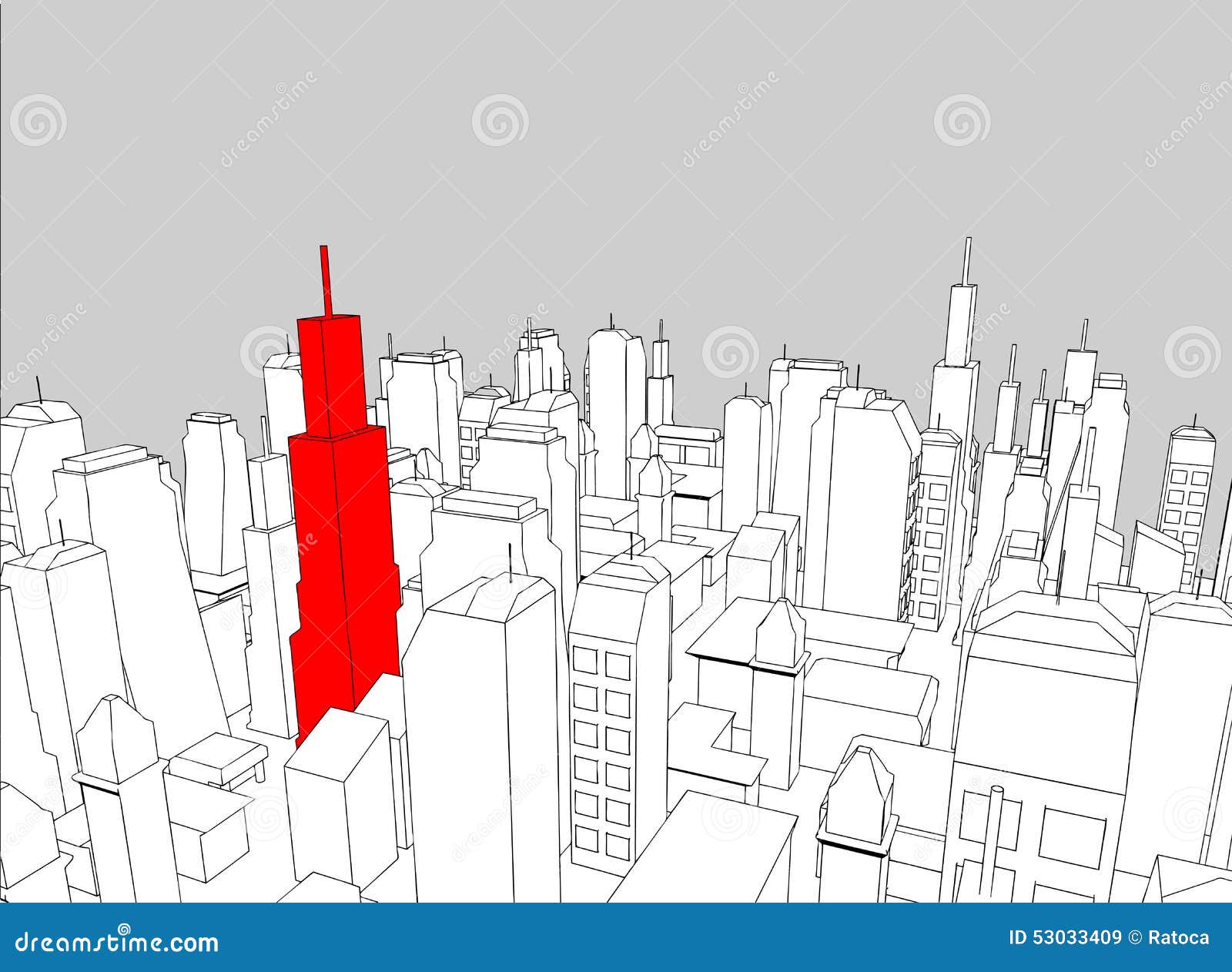 Red build stock vector. Illustration of cityscape, horizon - 53033409