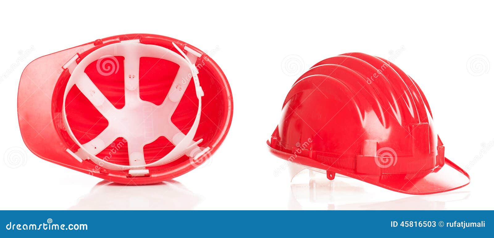 Red Builder S Caps on a Background Stock Image - Image of helmet ...