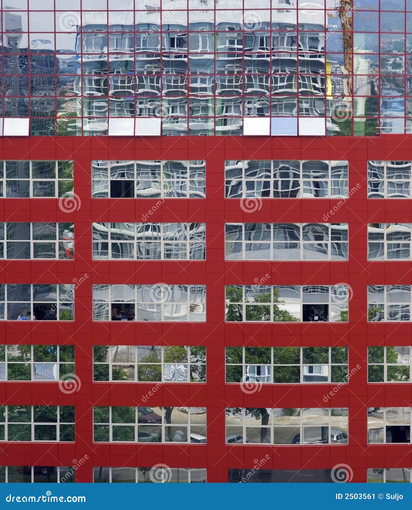 Red building stock image. Image of steel, window, architecture - 2503561