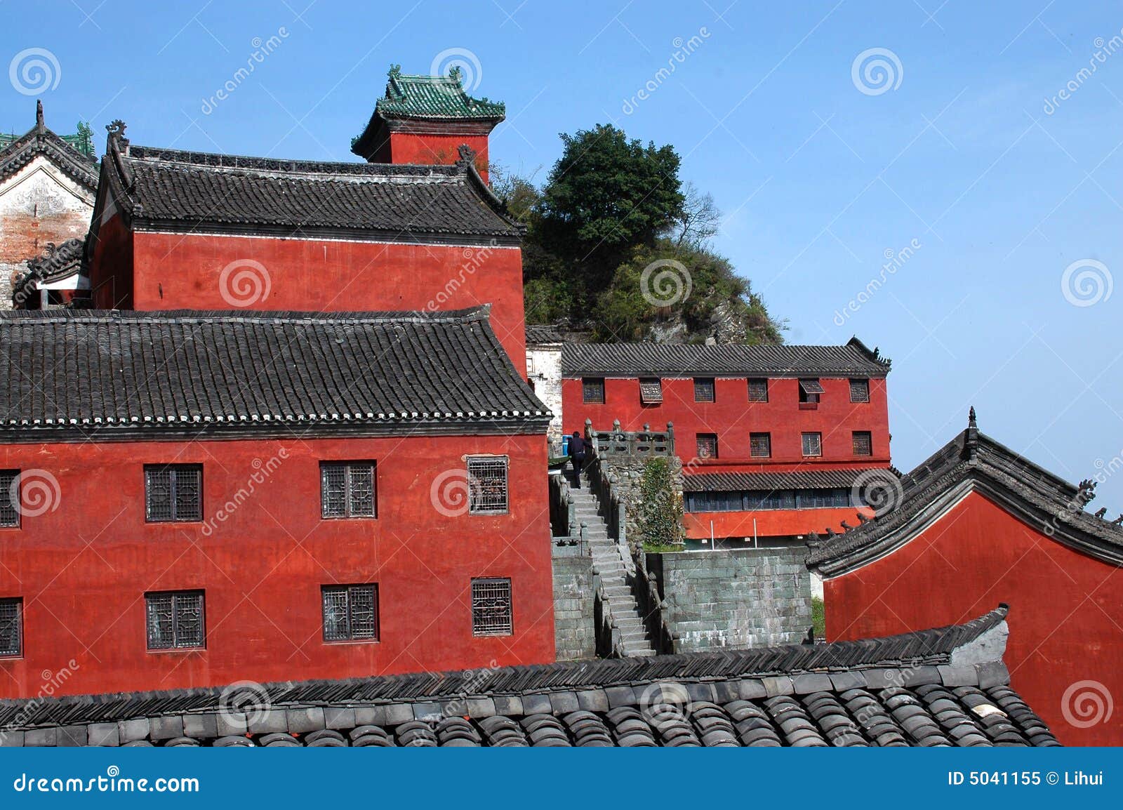 Red building stock image. Image of blue, asia, temple - 5041155