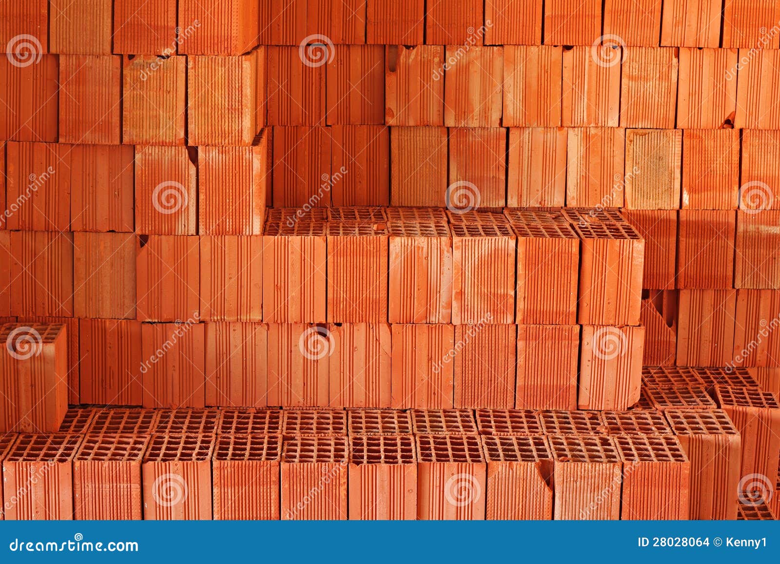 Red Building Blocks on Construction Site Stock Photo - Image of ...