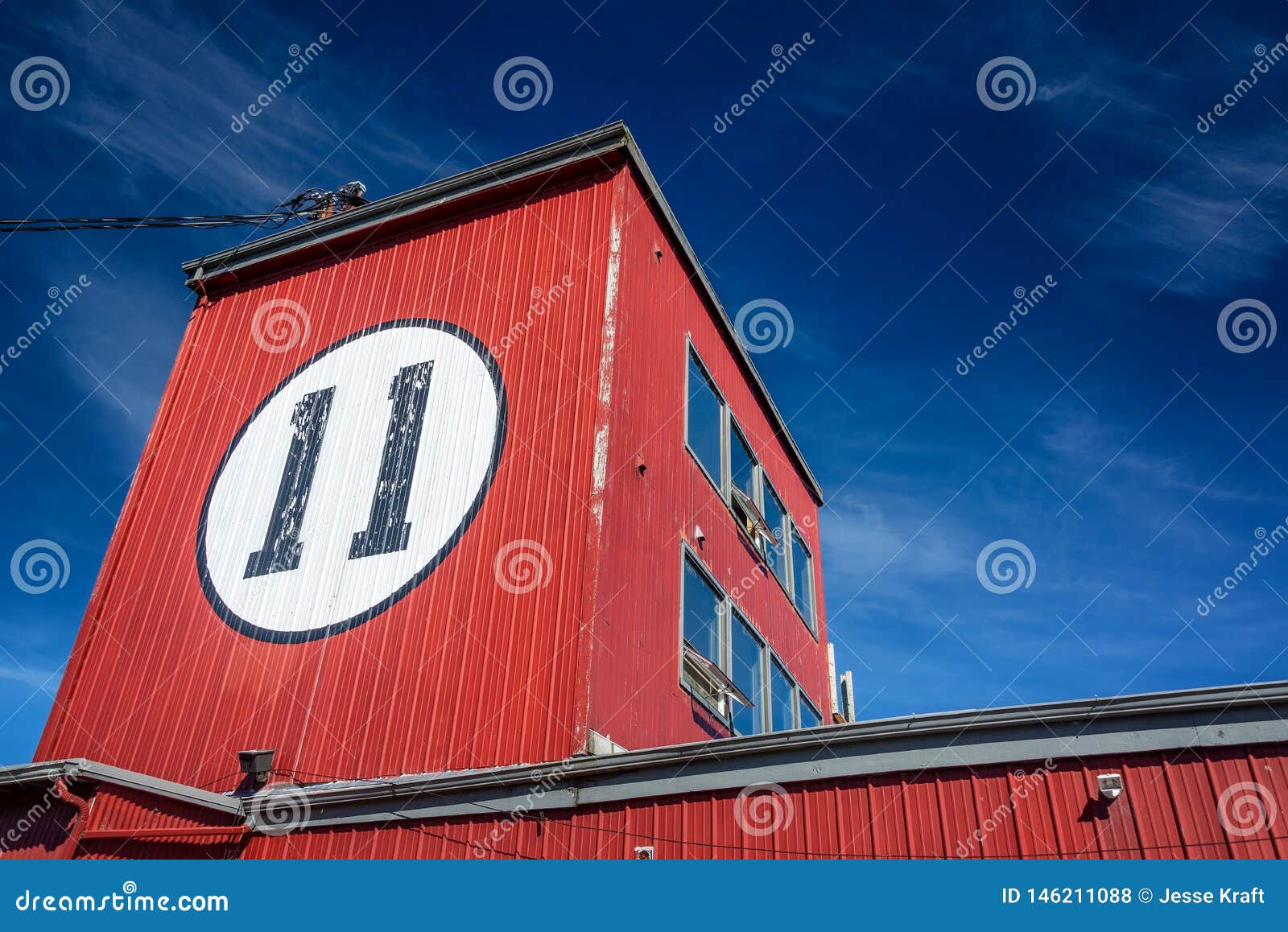 Red Building and Blue Sky stock photo. Image of columbia - 146211088