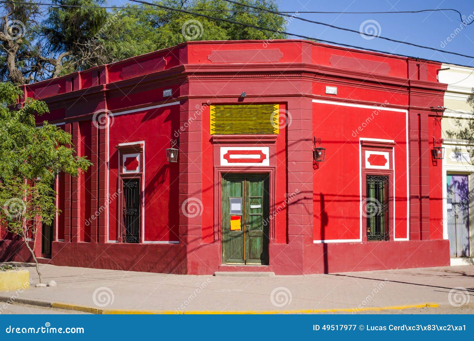 Red building facade stock image. Image of colour, architecture - 49517977